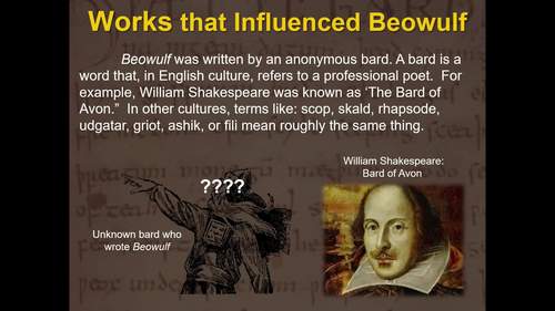 BEOWULF - (ALL 4 PARTS) visual, textual, interactive 50-slide PPT