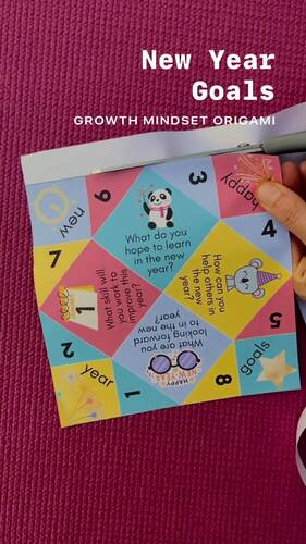 New Year Goals Growth Mindset Activity | Origami Conversation Fortune ...