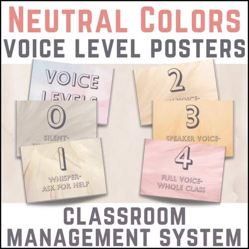 Calm Neutral Boho VOICE LEVELS POSTERS | Classroom Decor | Back to School