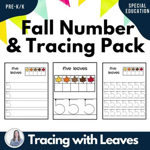 Fall Number Tracing and Counting Pack by Snicker-doodles Pre-k Market