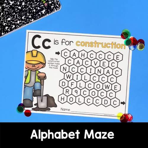 Alphabet Letter Mazes - Worksheets - Letter Names and Sounds Back to School