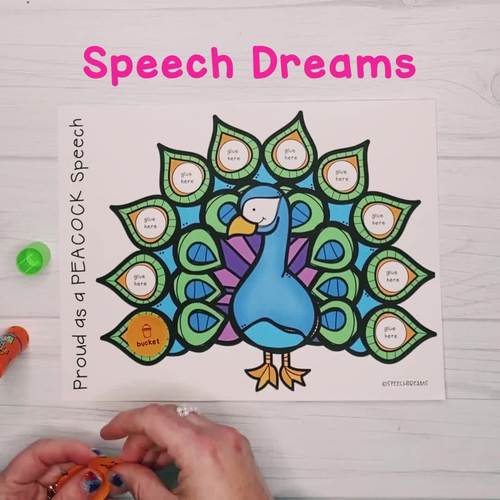 Speech Therapy Activities | Cut and Glue | Peacock | Articulation and ...