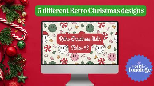 Editable Math Slides Templates | Retro Christmas by The Art of Funology