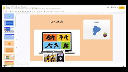 Asynchronous Choice Board #8 - High-Interest Ecuadorian Culture Spanish 1.