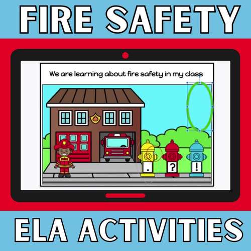 Fire Safety ELA Worksheets and Digital Grammar and Vocabulary Activities