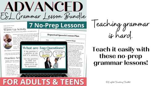 Adult ESL Curriculum | Advanced Grammar Lessons, Worksheets ...