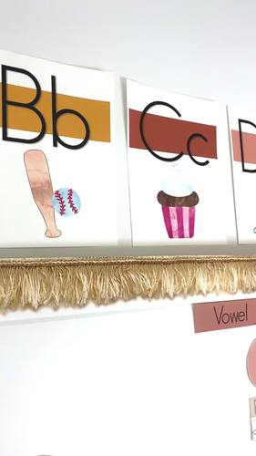 Modern Boho Rainbow Alphabet Banner | Classroom Decor | Science of Reading