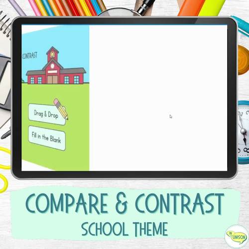 Back to School Compare and Contrast Boom Cards™ by In Unison Speech Therapy