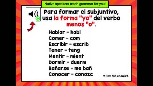 SPANISH SUBJUNCTIVE BOOM CARDS BUNDLE 1-4 ⭐ Subjunctive Formation All Verbs