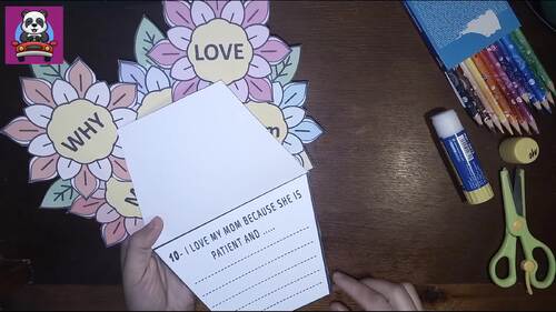 Mothers day flower craft - 10 Reasons Why I Love My Mom - Mum Booklet.