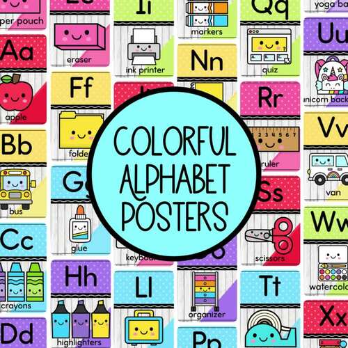 Classroom Alphabet Posters Polka Dot Theme by moonlight crafter by Bridget