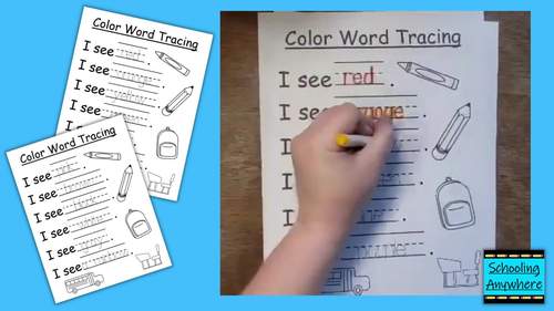 Practice Writing Color Words Printable