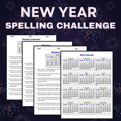 New Years 2024 Reading a Calendar Worksheets Word problems | Math life ... New Years 2024 Reading a Calendar Worksheets Word problems | Math life ...