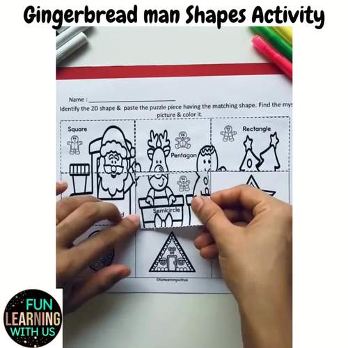 Christmas 2D Shapes Activity | Gingerbread man & Gingerbread House ...