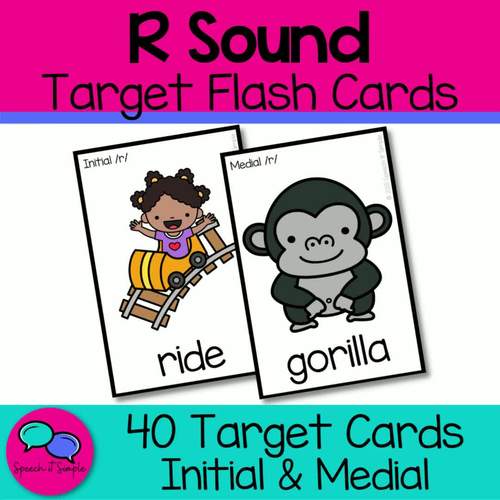 R Sound Articulation Target Cards - Artic - Apraxia - Phonology ...