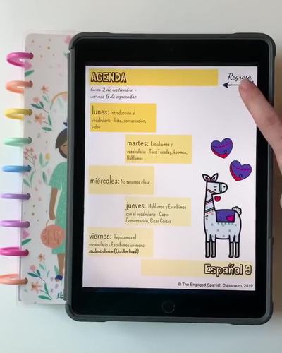 Editable Spanish Class Hub Llama Theme by The Engaged Spanish Classroom