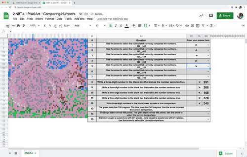 Math Pixel Art 2nd Grade NBT Standards Digital Math Mystery Pictures ...