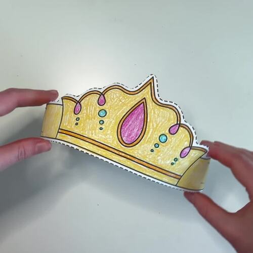 Princess Paper Crown Headband Printable Coloring Craft Activity ...