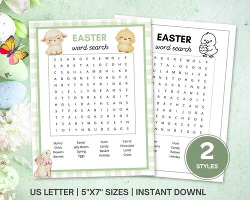 Easter Word Search Printable - Fun Holiday Puzzle for Kids | TPT