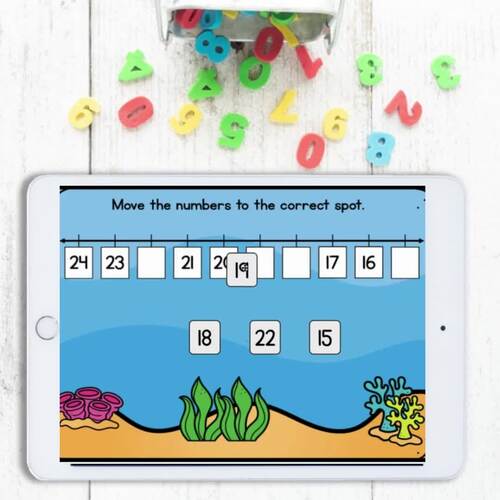 Building a Number Line | Boom Cards™ | Counting Forward and Backward