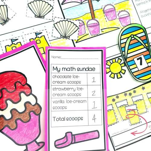 Summer Math Activities Bundle Worksheets for Kindergarten First Grade