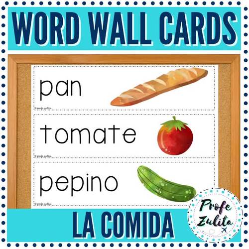 52 Spanish Classroom Posters | Food Vocabulary Word Wall Cards by Profe ...