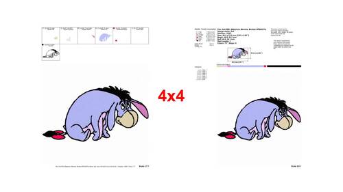 Sad Eeyore Winnie the Pooh Donkey Cartoon Character Embroidery Designs ...