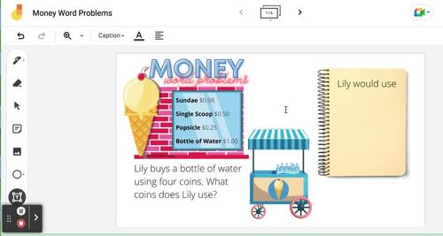 Money Word Problems JAMBOARD by Hutton Hands On Learning | TPT