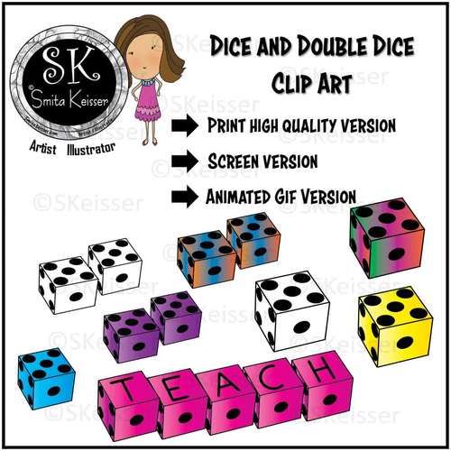 Dice Clip Art, Game Pieces, Print/Screen/Animated Versions. by Smita ...