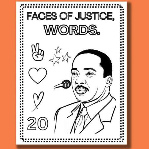 Martin Luther King Jr. Coloring Pages Black History Month Bulletin ...