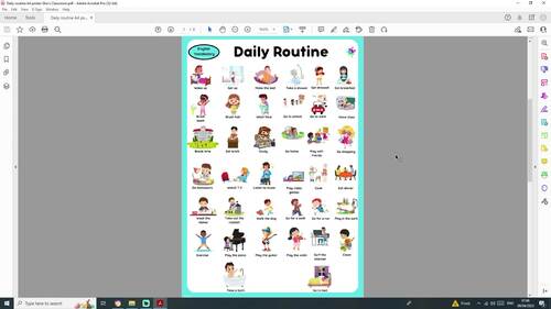 Daily Routine Flashcard bundle- Digital & PDF, Review Game, Poster ...