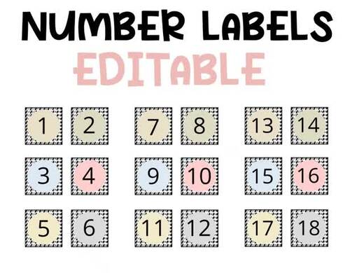 Printable Boho Neutral Number Labels, Classroom Calendar Number Labels