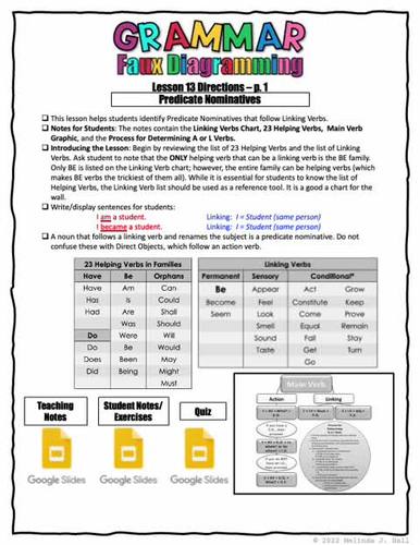 Predicate Nominatives - English Grammar Lesson 13 - Print & Digital Predicate Nominatives - English Grammar Lesson 13 - Print & Digital