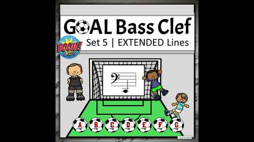Bass Clef Note Names Game Distance Learning | EXTENDED LINES - Set 5