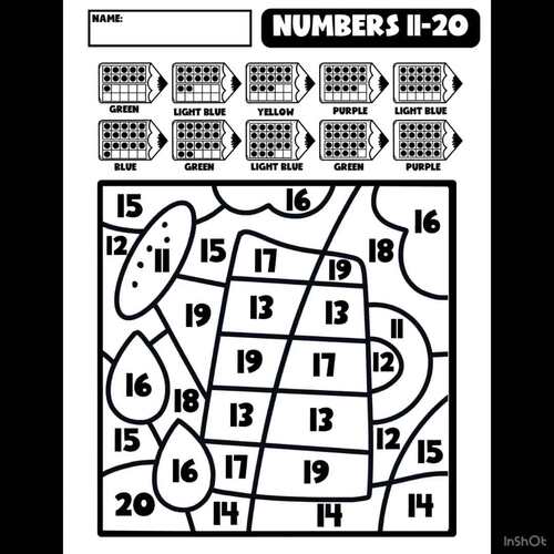 Teen Numbers: Place Value — Compose and Decompose Worksheets for K-1