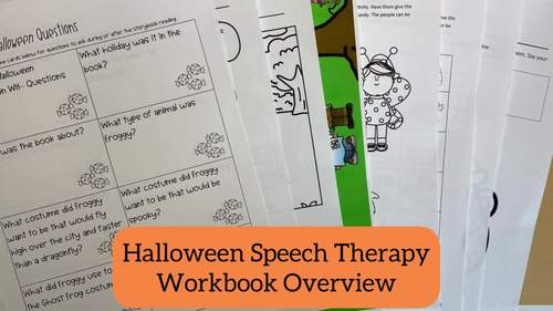 Halloween Themed Speech Therapy Workbook Language and Articulation ...