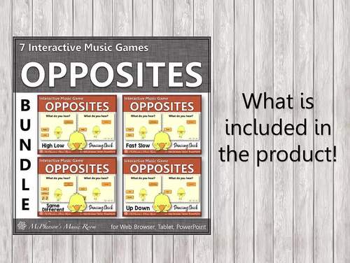 Spring Music Opposites & Comparatives ~ Interactive Music Games ...
