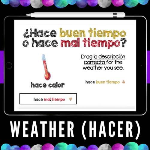 Boom Cards for Weather in Spanish El Tiempo using ¿Qué tiempo hace?