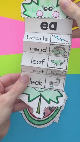 EA EE Vowel Team Foldable Phonics Crafts Activities Centers Worksheets ...