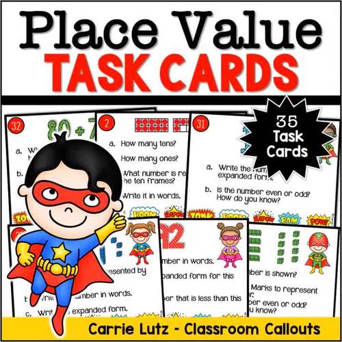 Superhero Math: Math Wall, Task Cards & Worksheets – Bundle | TpT