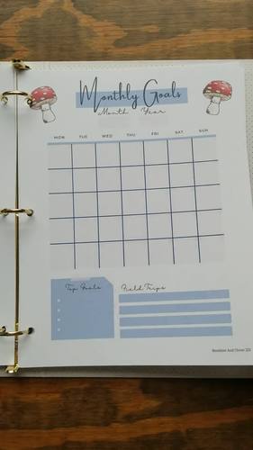 Homeschool Organization Planner Mushroom Blue PNG by Sunshine and ...