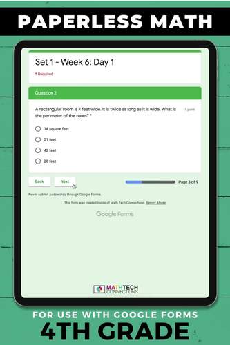4th Grade Paperless Math Morning Work | Google Classroom Spiral Review ...
