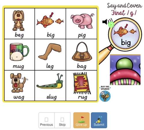 Final /G/ & /K/ Articulation Boom Cards Games for Speech Therapy