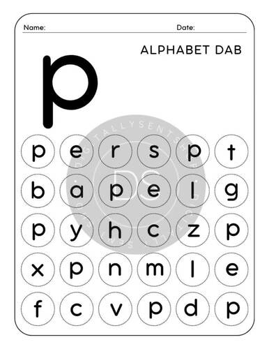 Alphabet Dab It Worksheet-Lowercase a-z Dot Marker Activity | Pre-K to ...