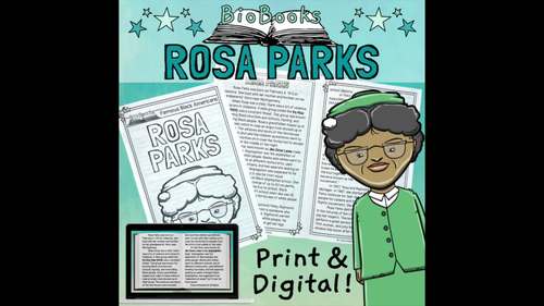 Rosa Parks Biography Reading Passage and Activity Booklet PRINT and DIGITAL