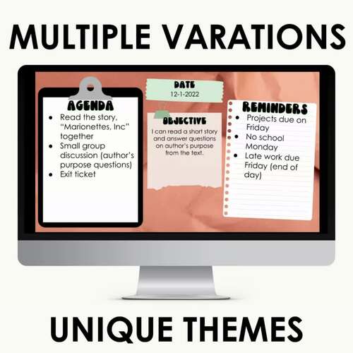 Daily Agenda Slides | Google Slides Bundle | Template for Morning Meeting