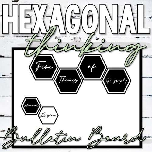 5 Themes of Geography Hexagonal Thinking Bulletin or White Board Display