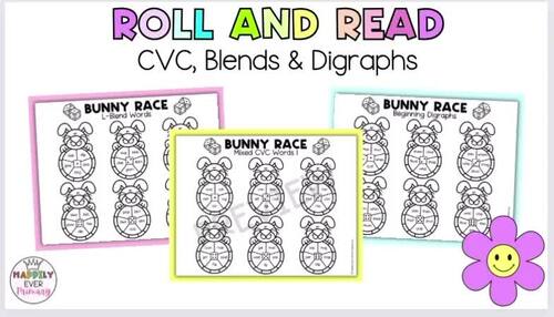 Spring Roll and Read Fluency Practice Games | CVC Digraphs Blends