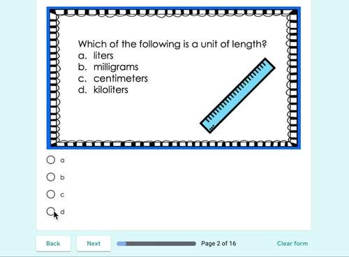 Metric Measurement Conversion Google Forms Assignment or Test | TPT