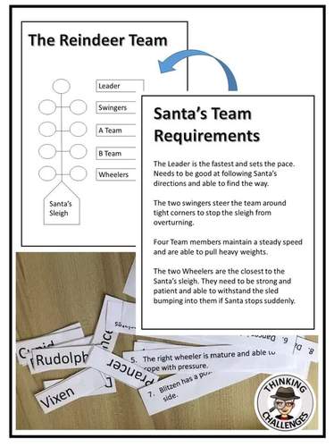Christmas Logic Puzzle / Santa's Sleigh Team by Thinking Challenges